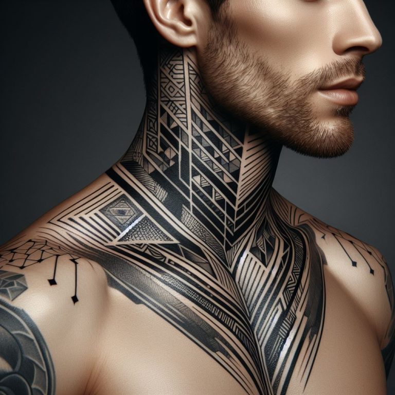 30 Unique Neck Tattoo Ideas for Men with Deep Meanings 🌟: Unleash Your ...