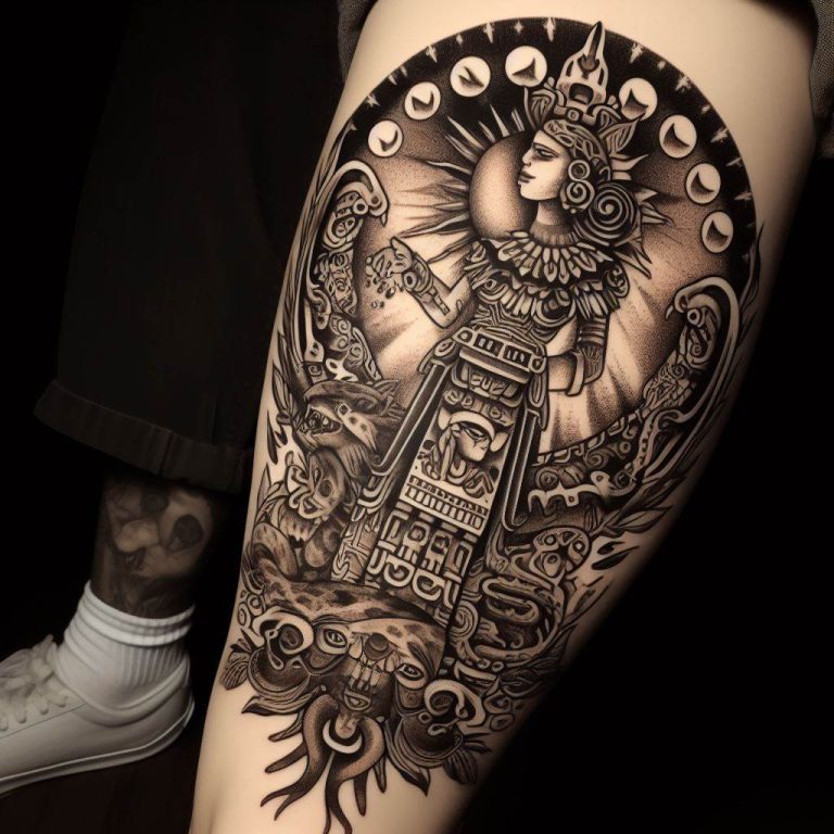 30 Stunning Aztec Tattoo Ideas with Deep Meanings: Unveil Your Warrior ...